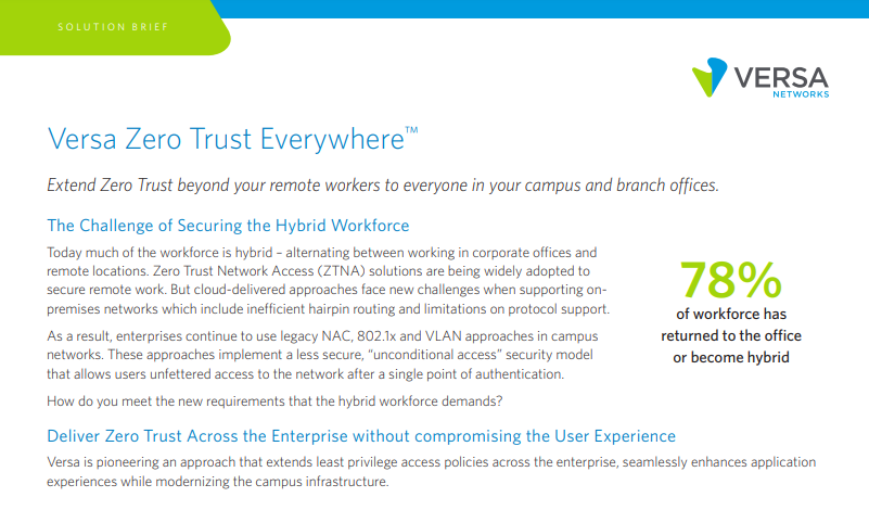 Versa Secure Private Access | Versa Networks